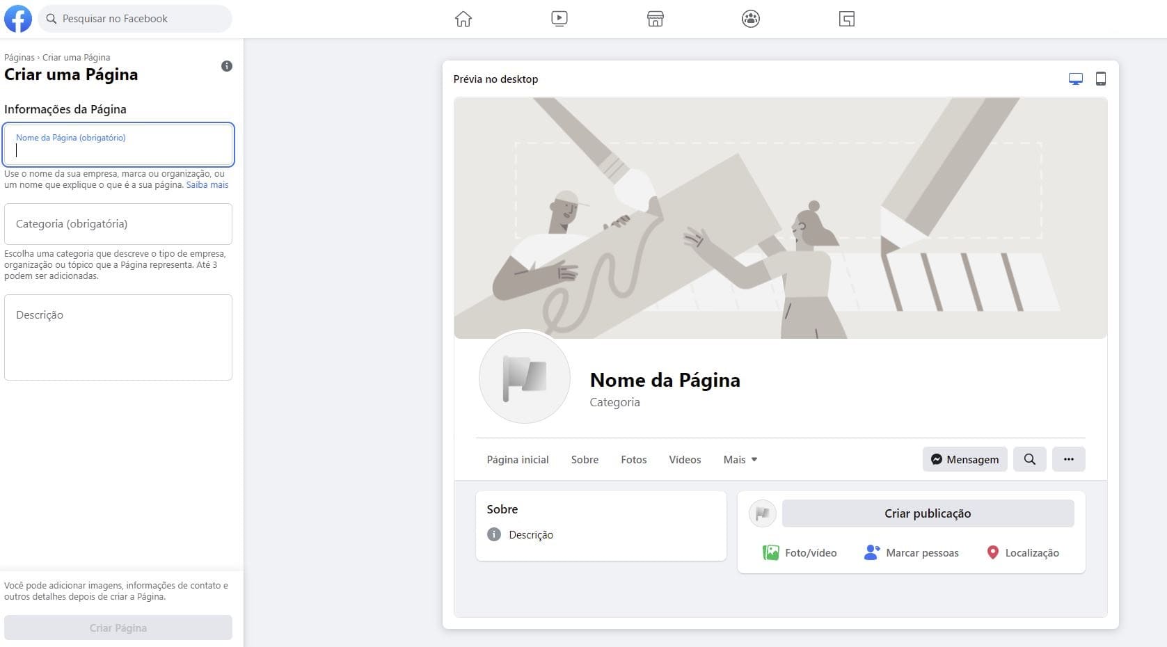 Como criar uma página no Facebook passo a passo